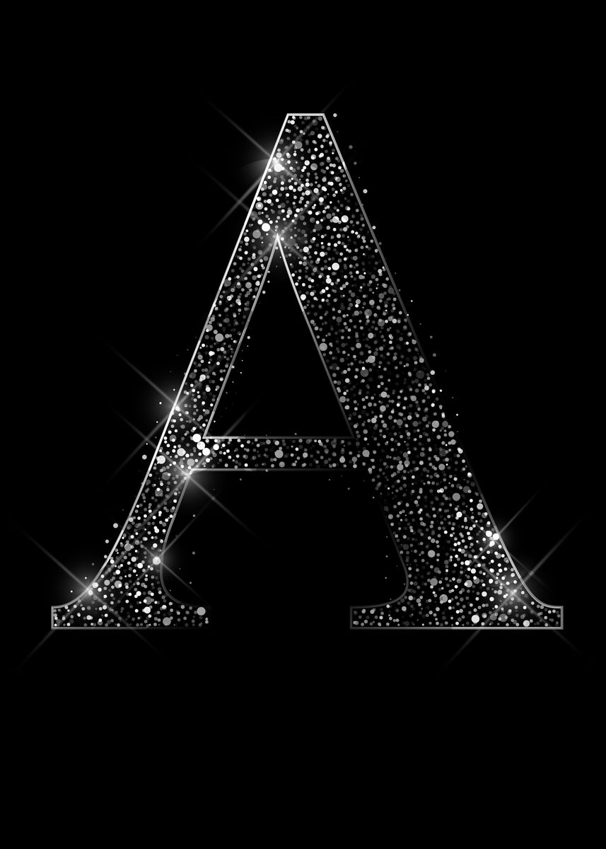 'Glitter letters A' Poster, picture, metal print, paint by Yates ...