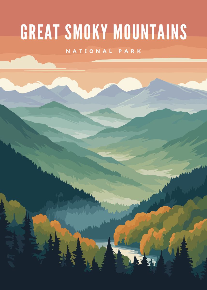 'Great Smoky Mountains NP' Poster, picture, metal print, paint by Mark ...