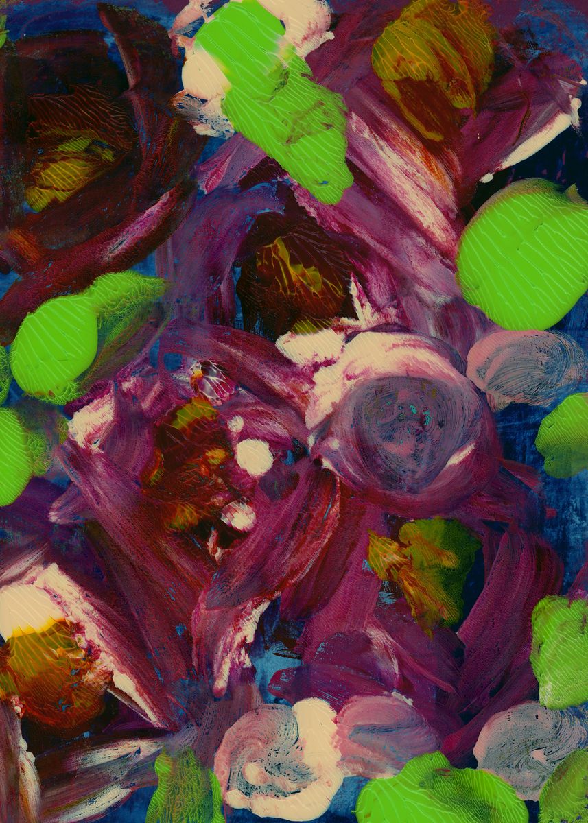 'Abstract Purple Floral' Poster by Vivid Paintbrush | Displate