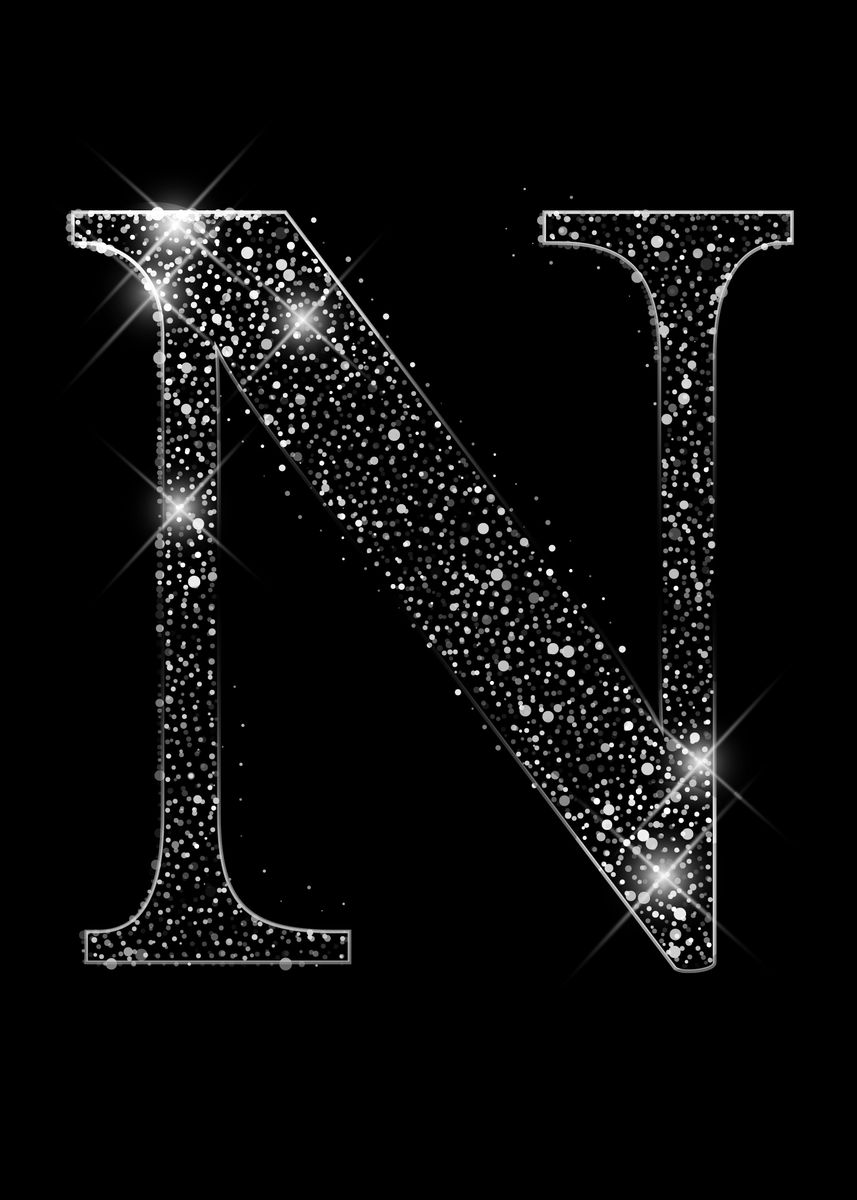 'Glitter letters N' Poster, picture, metal print, paint by Yates ...
