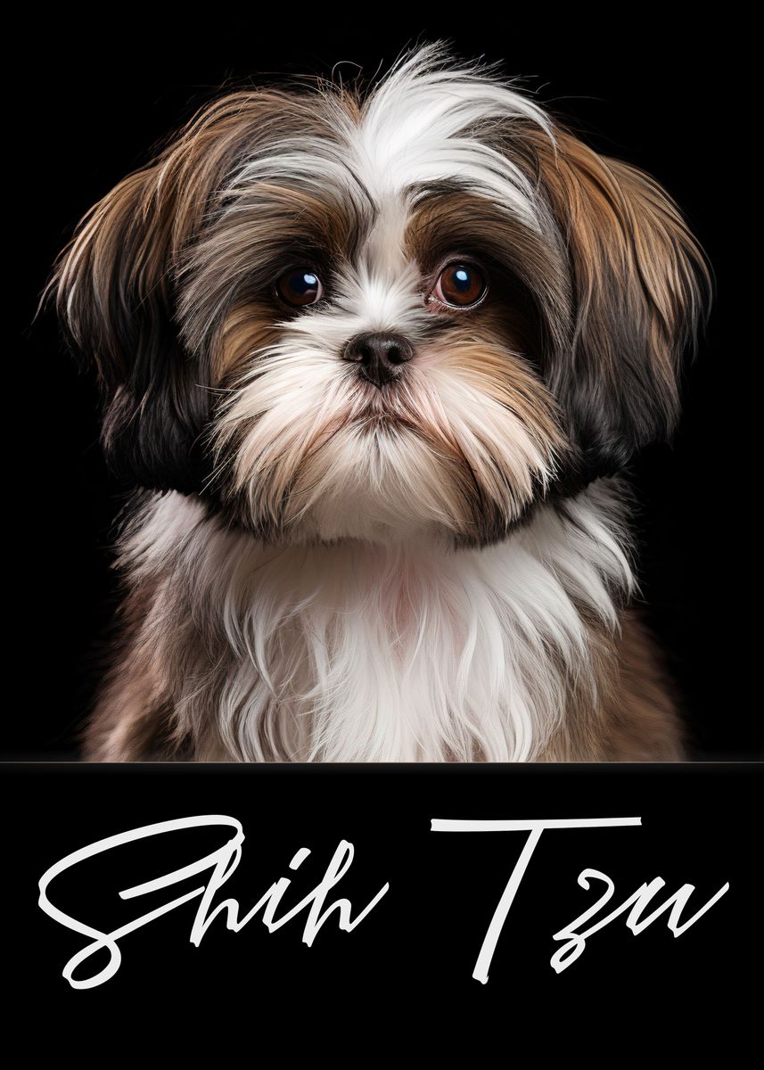 'Shih Tzu' Poster, picture, metal print, paint by Van Zelman | Displate