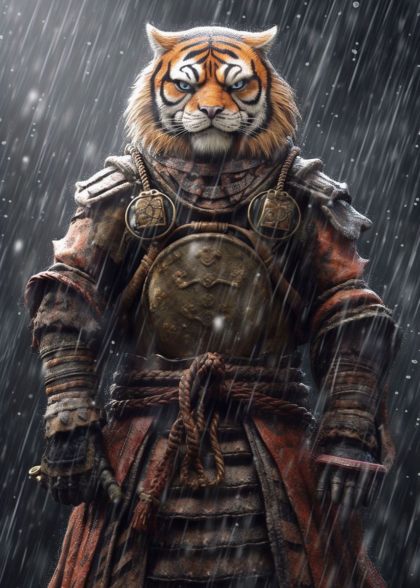 'Samurai Tiger' Poster by Frank Hirschle | Displate