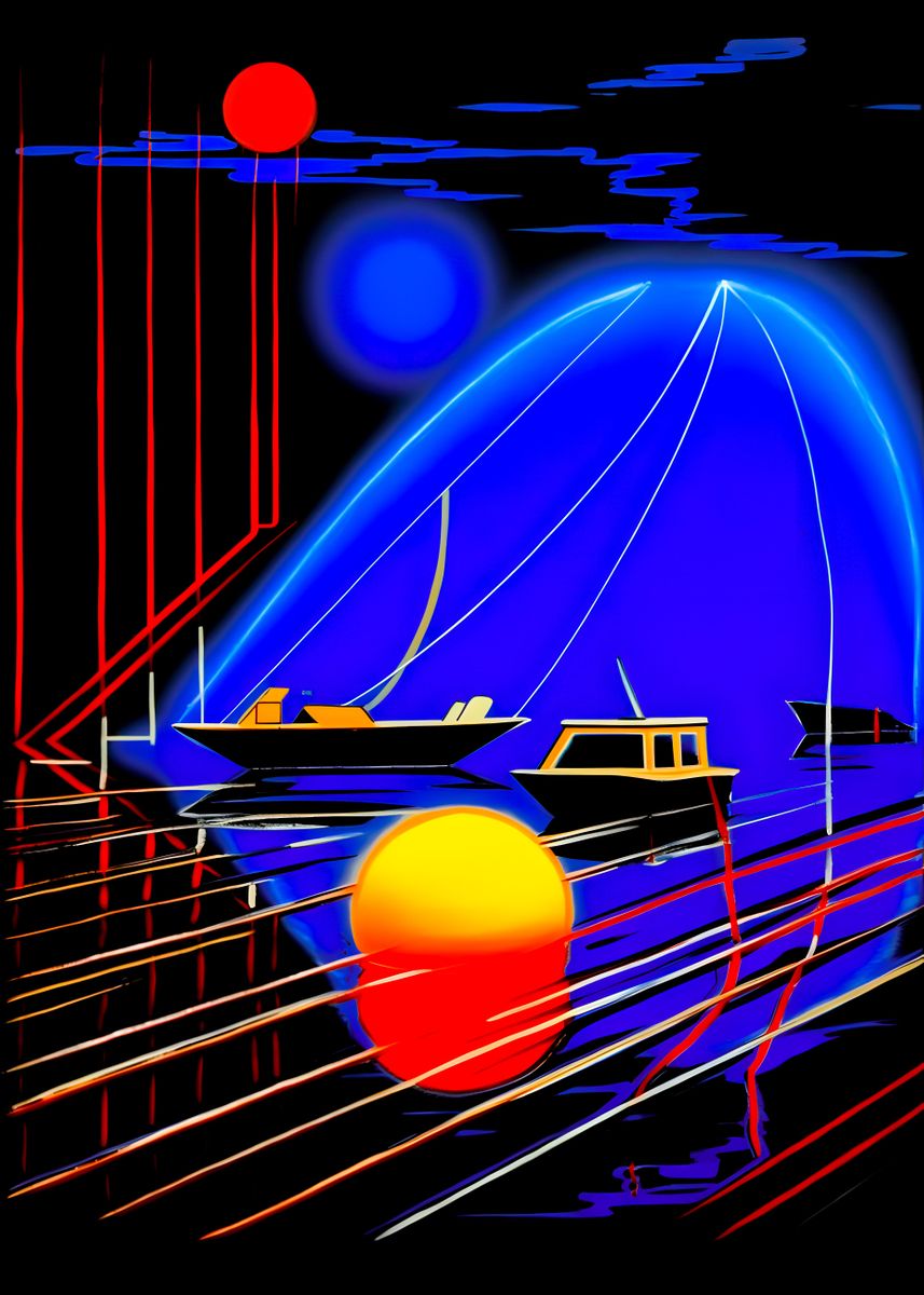 'Vintage Space Abstract' Poster by Eric Waldvogel | Displate