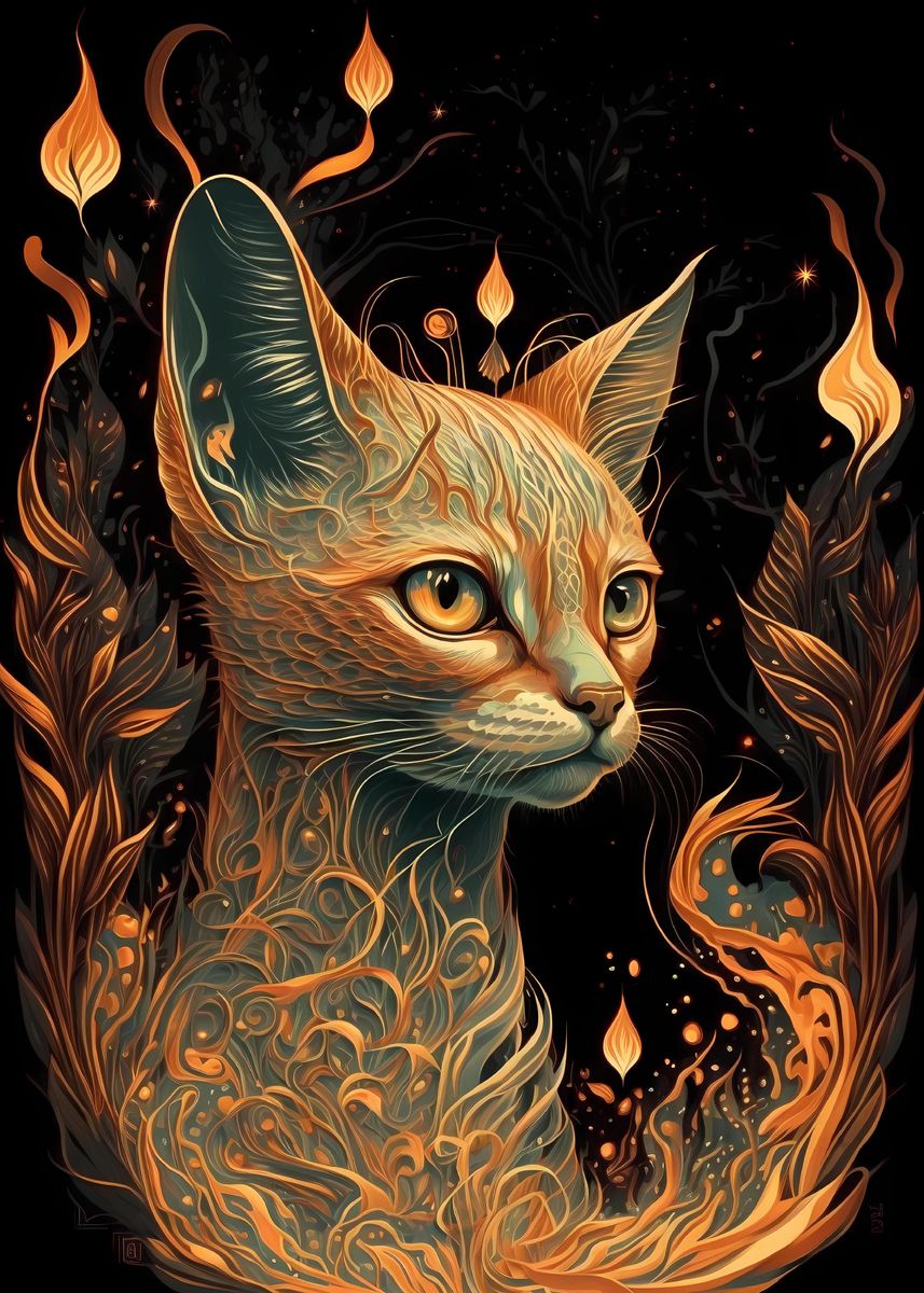 'Abyssinian Cat' Poster, picture, metal print, paint by BriannaMReyes ...