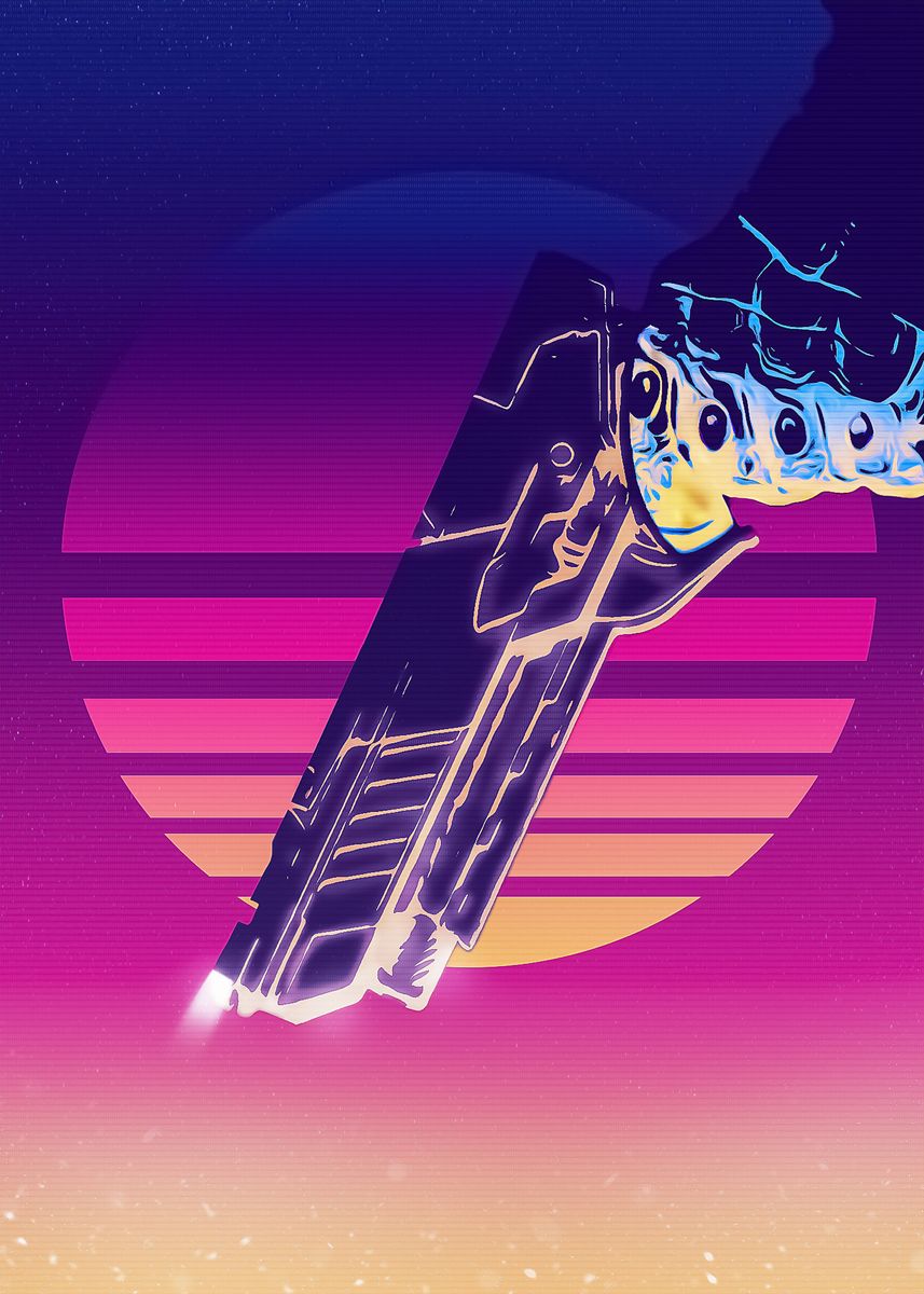 'Give me a gun' Poster, picture, metal print, paint by YOHA | Displate