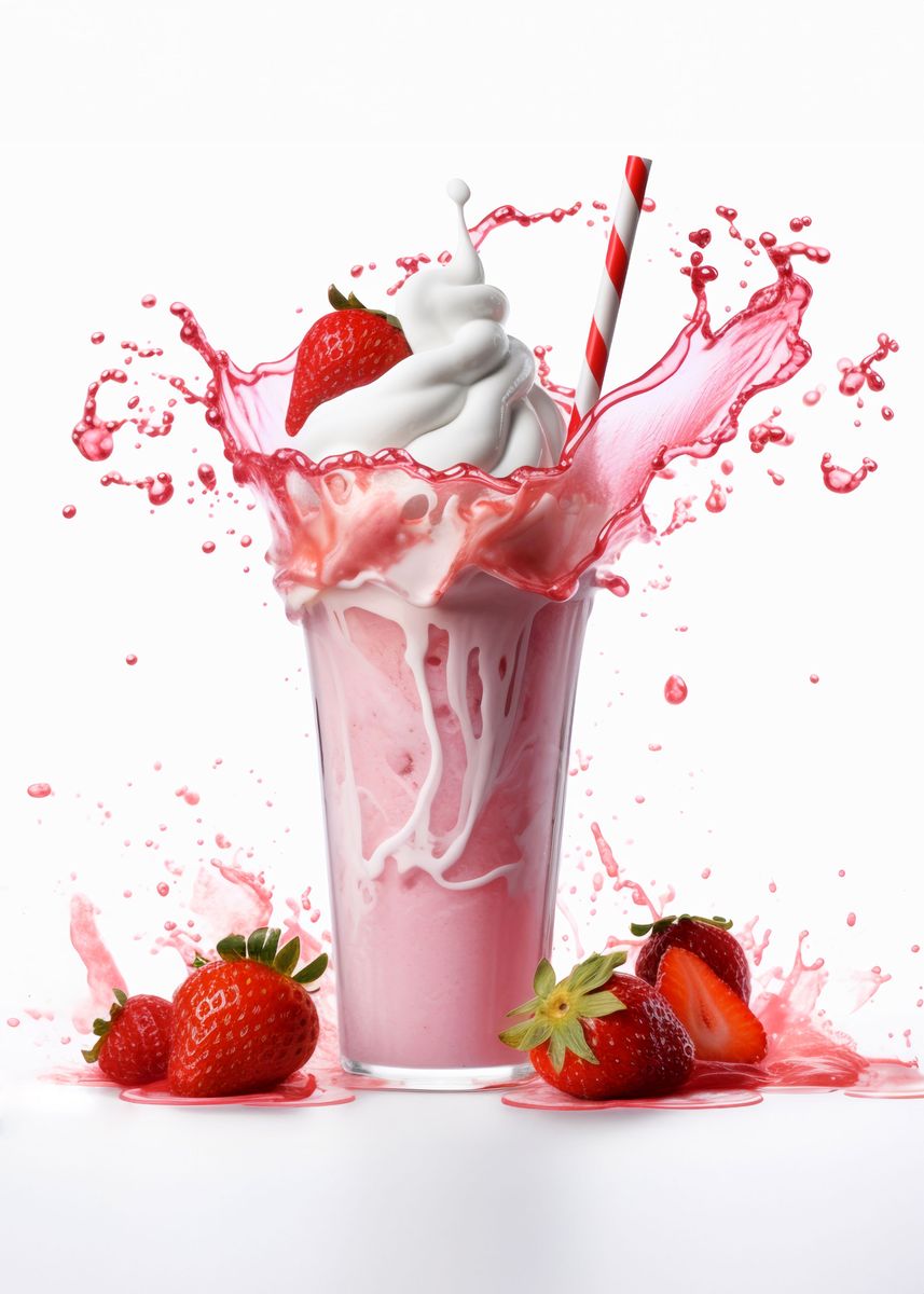 'Strawberry Explosion' Poster, picture, metal print, paint by Art and ...