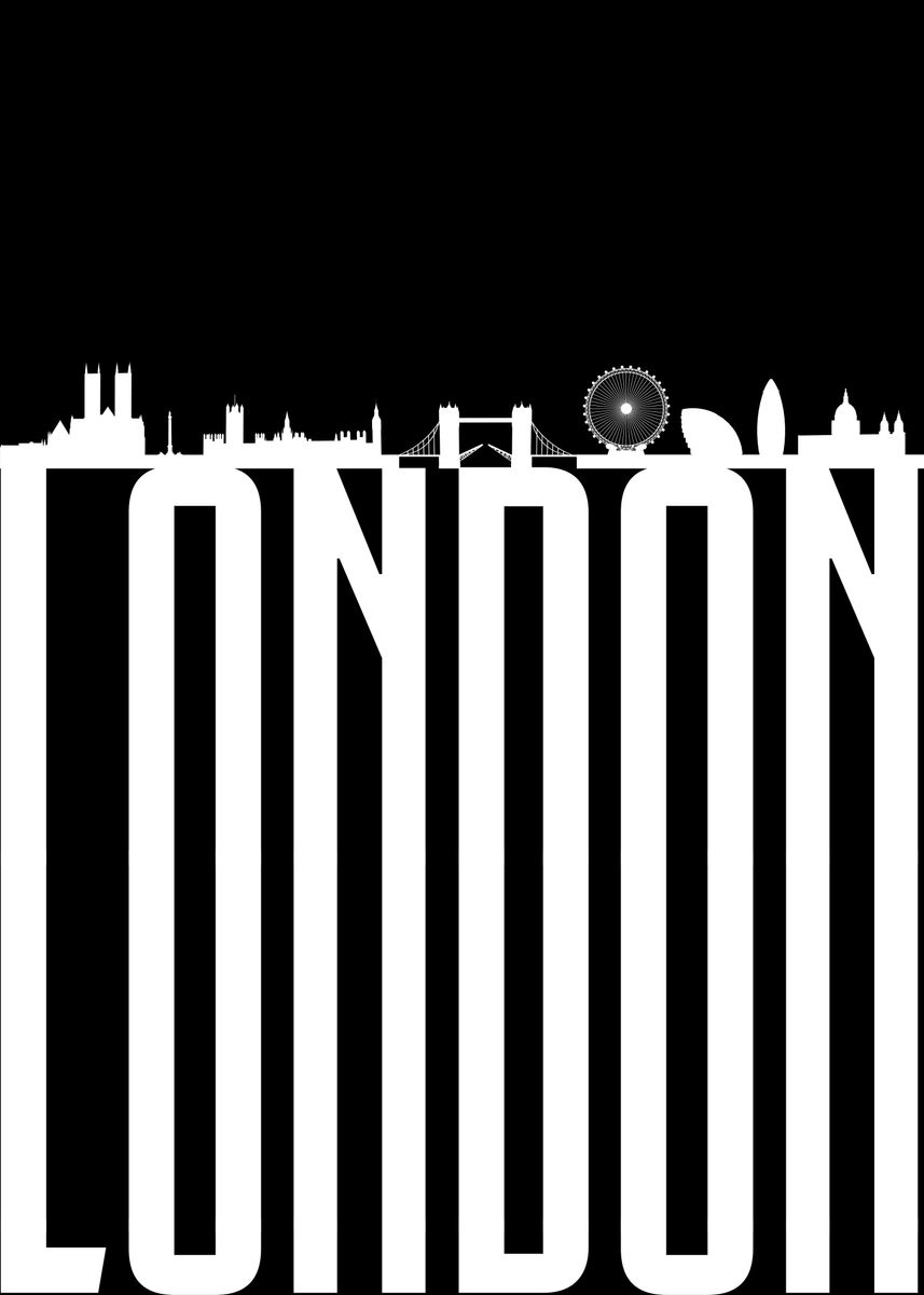 'LDN Silhouette Light' Poster, picture, metal print, paint by BMY ...