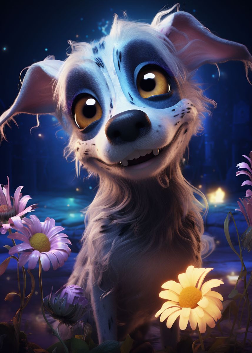 'Animated Dog' Poster, picture, metal print, paint by Absuro Designs | Displate