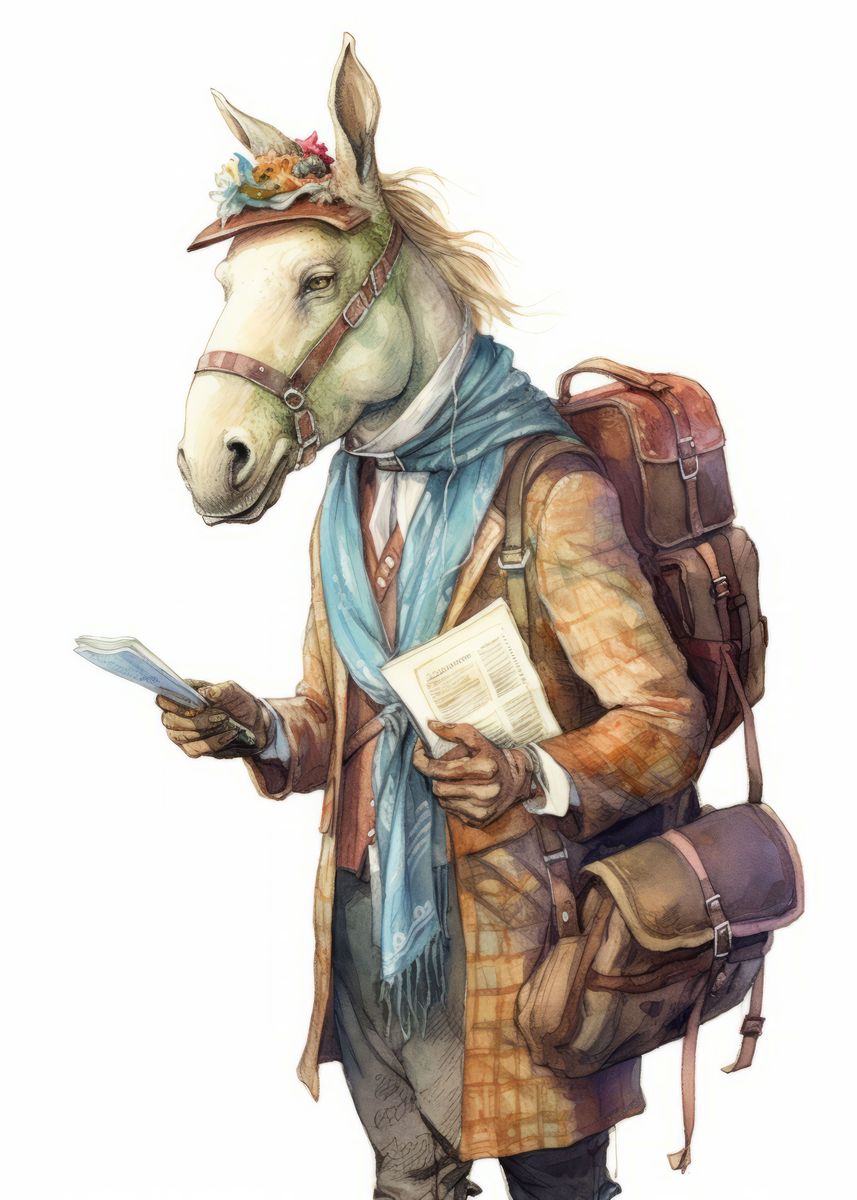 'Travel Guide Horse' Poster by Frank Hirschle | Displate