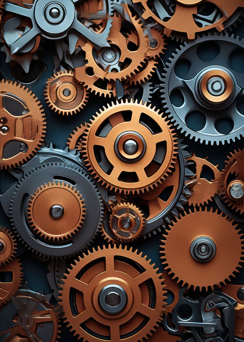 'Metallic Gear Symphony' Poster, picture, metal print, paint by ...