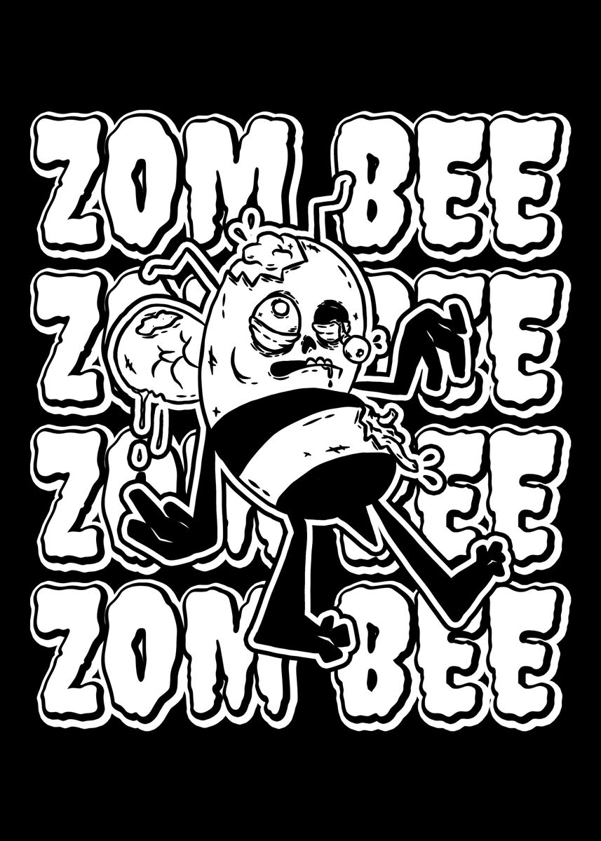 'Zombie' Poster, picture, metal print, paint by BobbyBubble | Displate