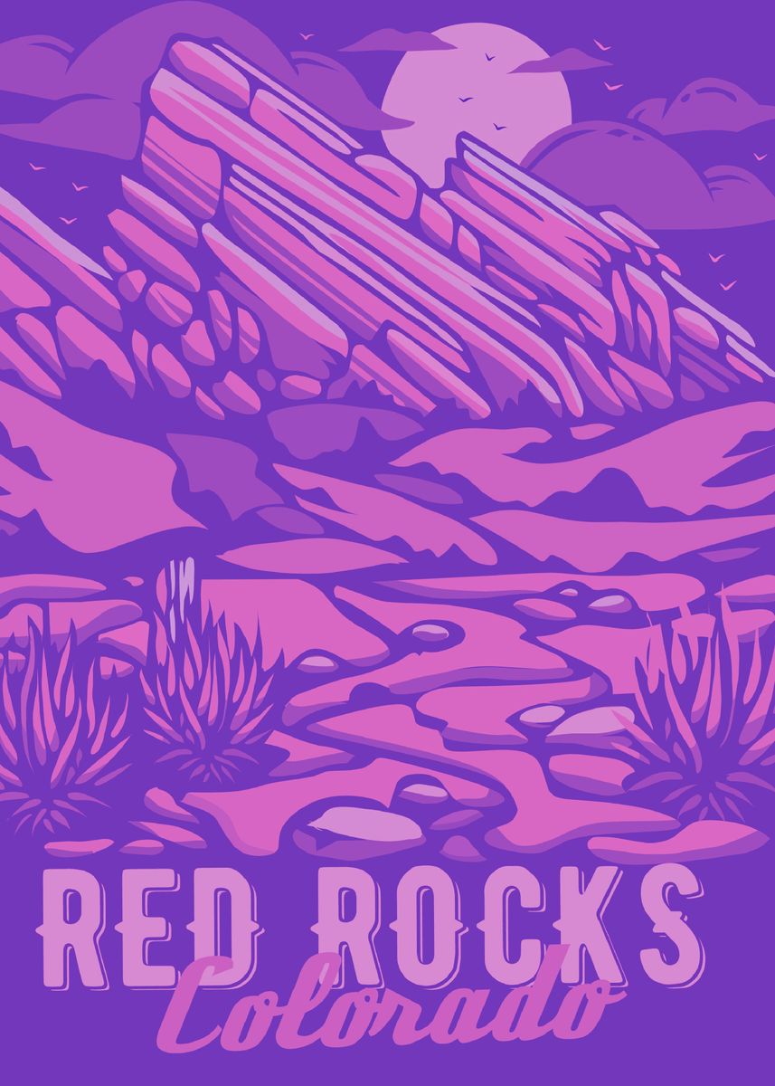 'Red Rocks colorado' Poster, picture, metal print, paint by AL Picaso ...