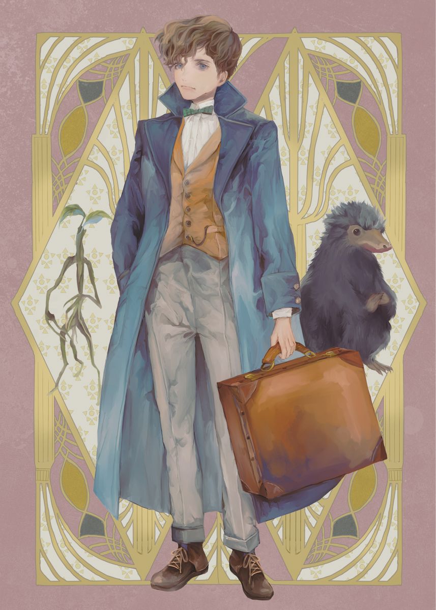 'Newt' Poster, picture, metal print, paint by Wizarding World | Displate