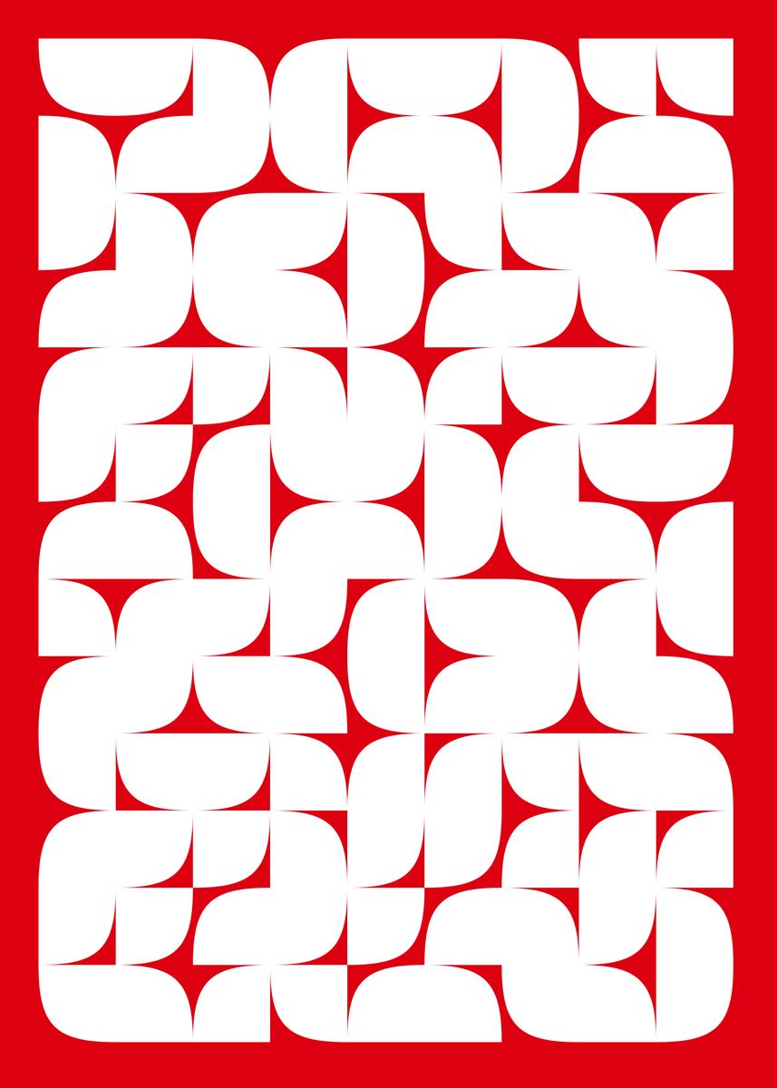 'RED AND WHITE 7' Poster by Thaniel Lee | Displate