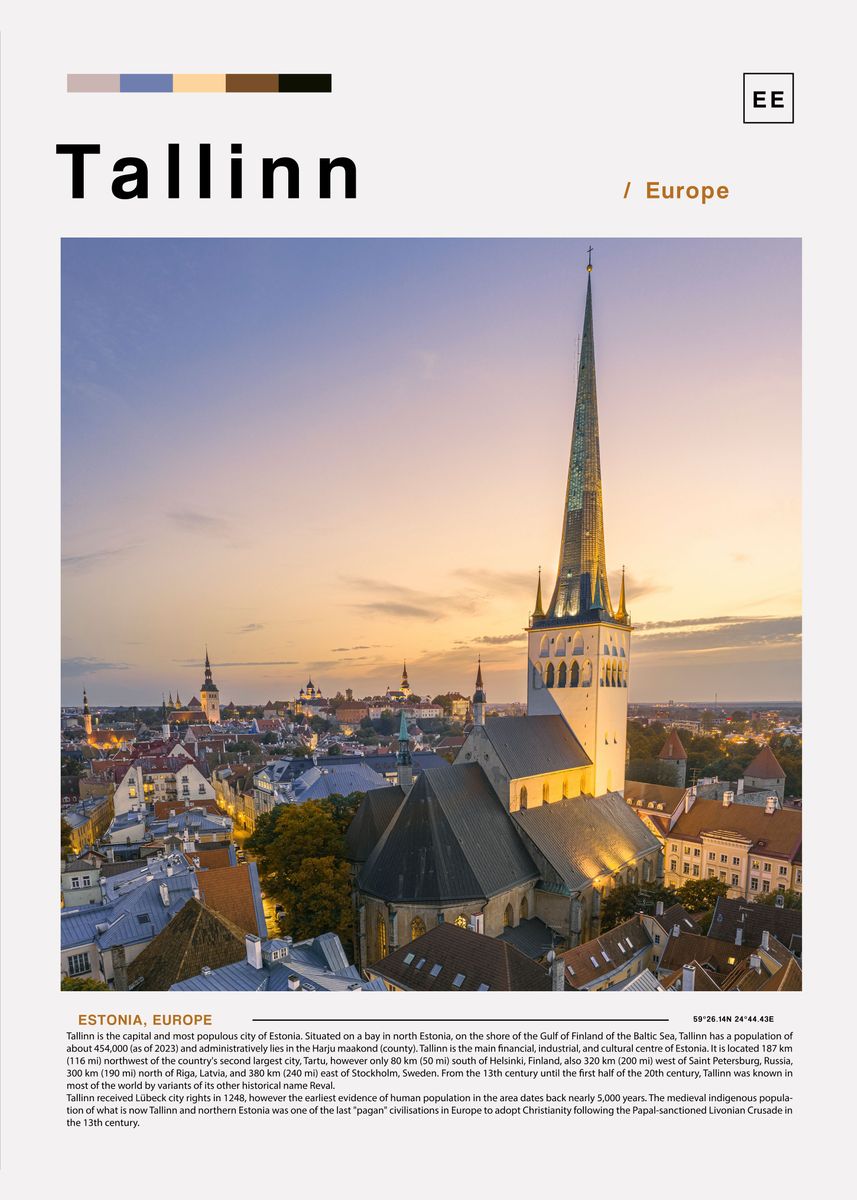 'Tallinn Poster Landscape' Poster by Cristina Romero | Displate