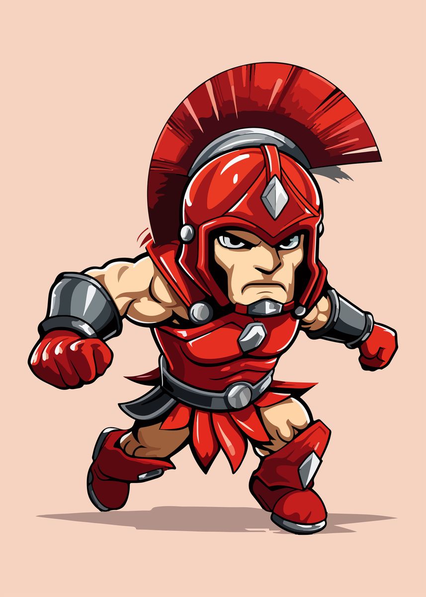 'Spartan warrior cartoon' Poster by noer thoif | Displate