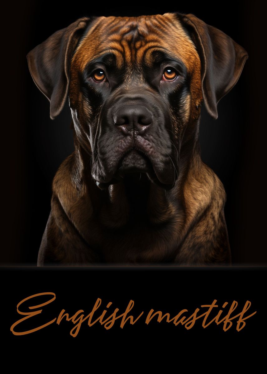 'English Mastiff Dog' Poster, picture, metal print, paint by Van Zelman ...