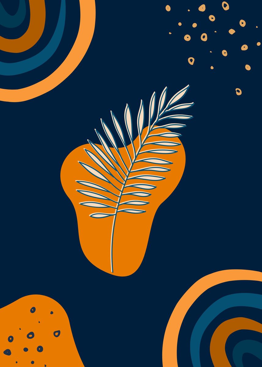 'Abstract Minimalist Leaves' Poster by AwesomeArts | Displate