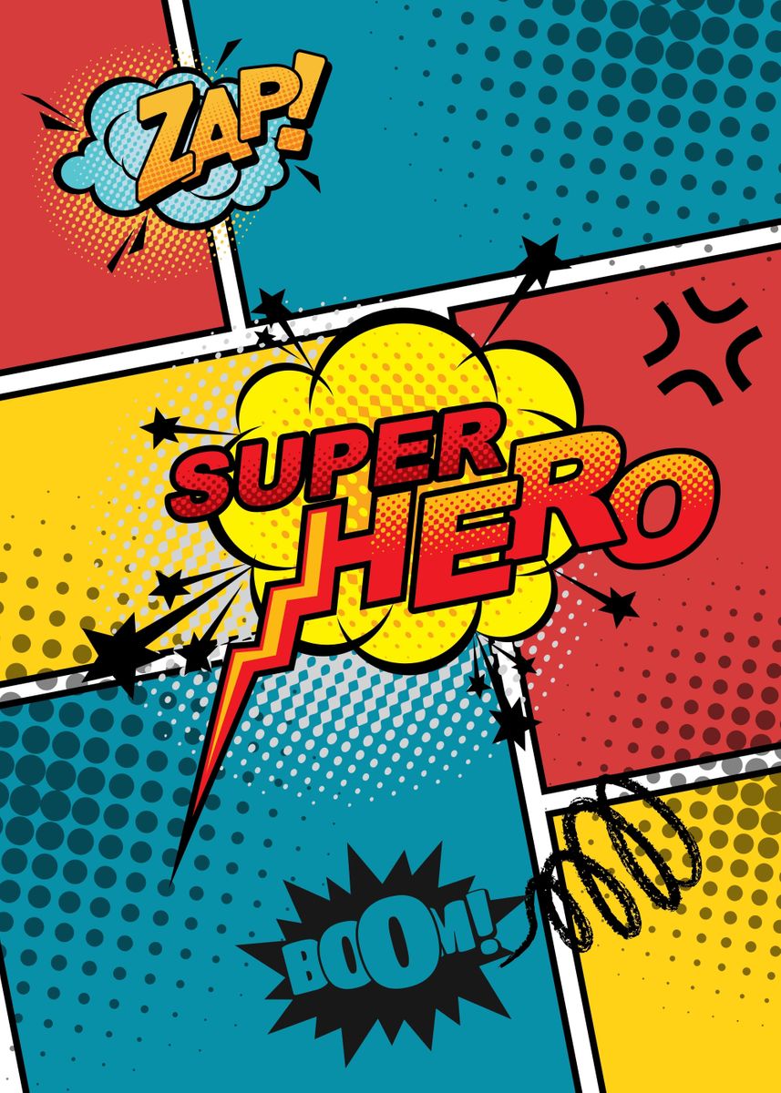 'Super Hero Comic' Poster, picture, metal print, paint by XandYart ...