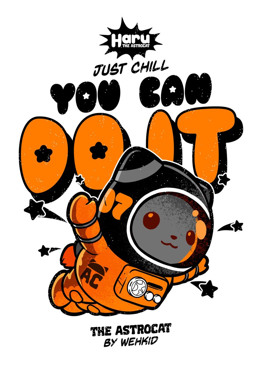 'Haru the Astrocat' Poster, picture, metal print, paint by Myden ...