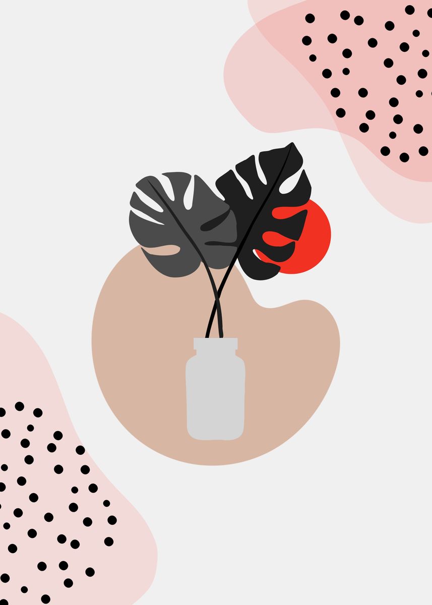 'Modern Minimalist Leaves ' Poster, picture, metal print, paint by ...