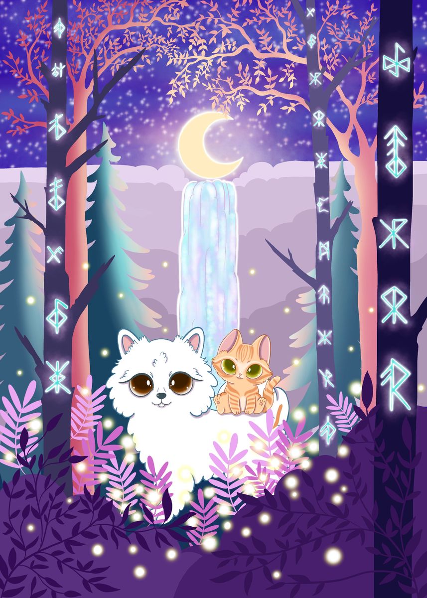 'Magic forest' Poster, picture, metal print, paint by OdeNoire | Displate