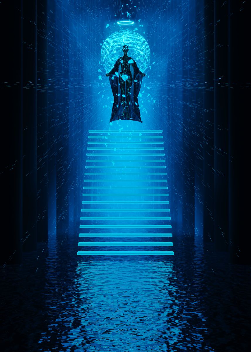 'Mystical Blue Presence' Poster, picture, metal print, paint by Anthony ...