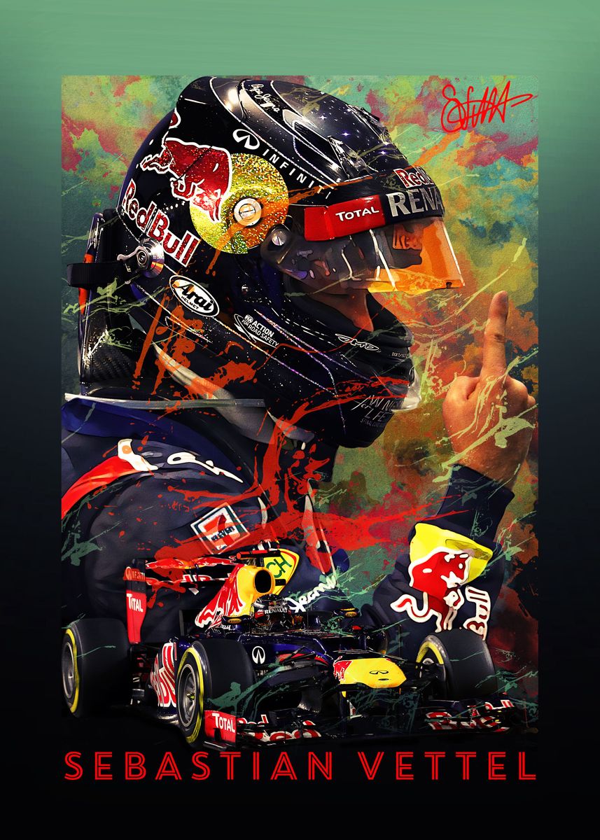 'Sebastian Vettel ' Poster by Tom Hiddleston | Displate