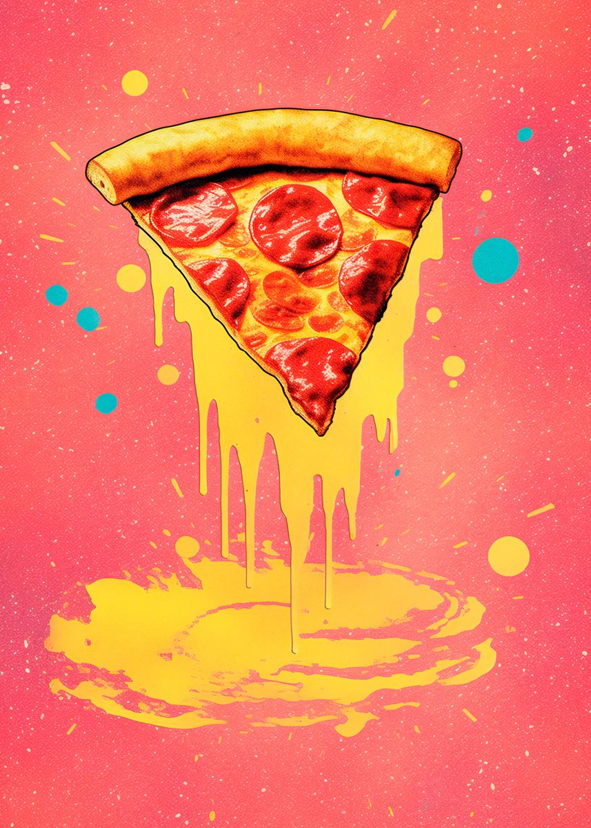 'Pizza Slice' Poster, picture, metal print, paint by The creative Hub ...