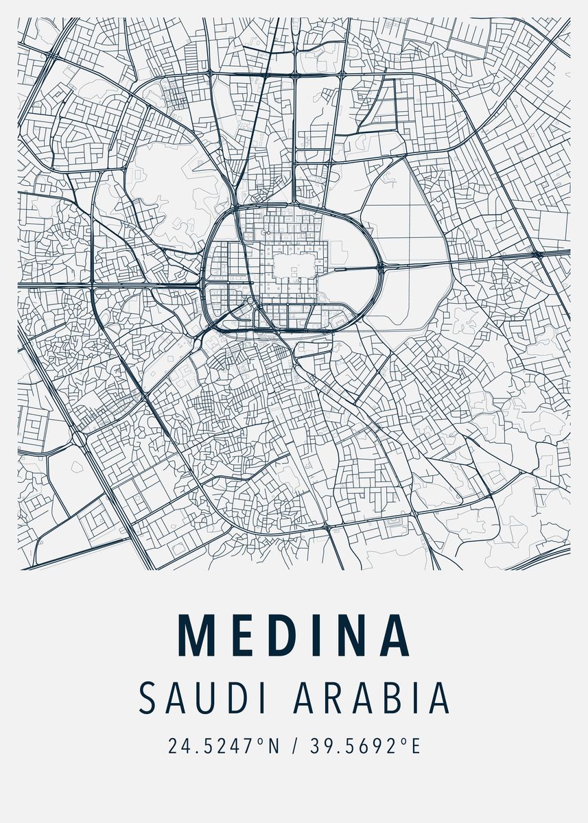 'medina simple map' Poster, picture, metal print, paint by Denise ...