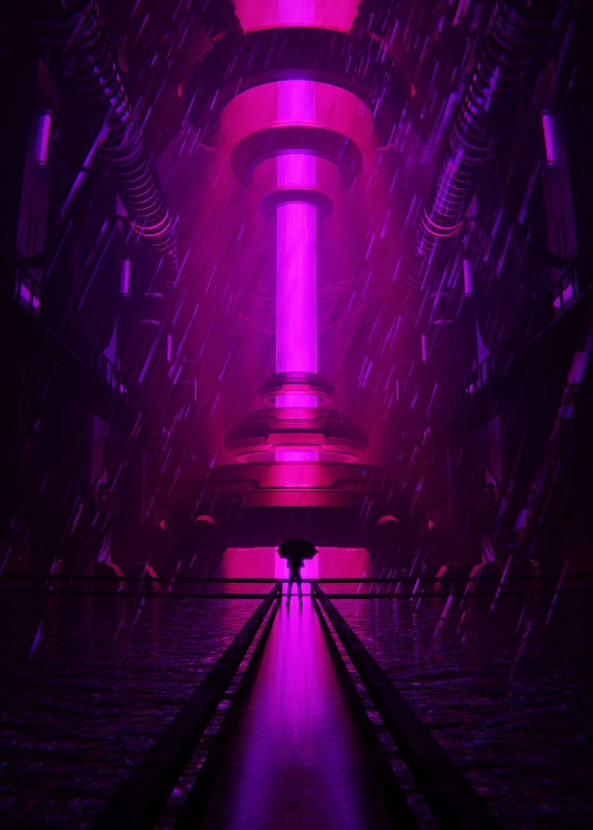 'Cyberpunk Industrial Core' Poster, picture, metal print, paint by ...