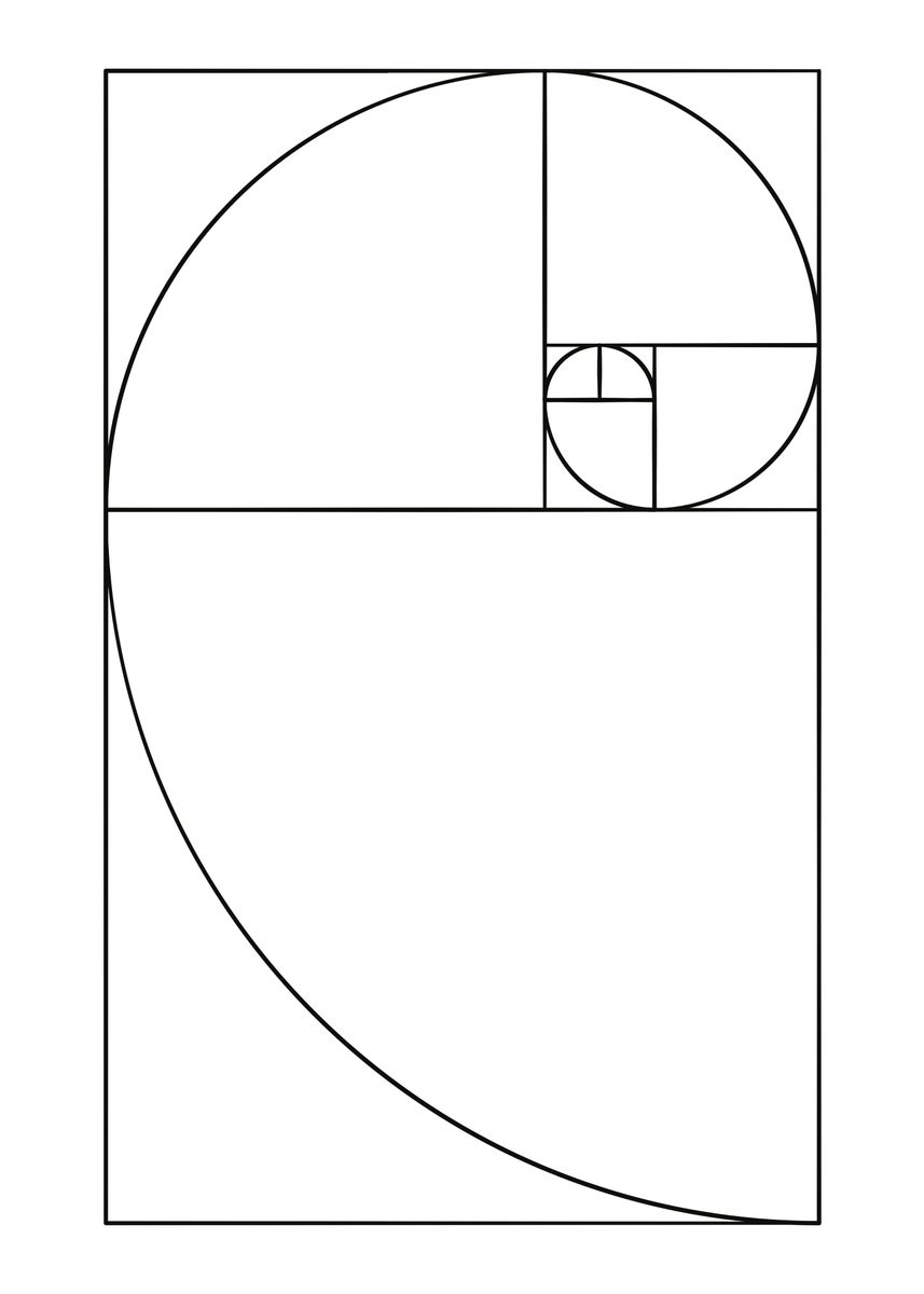 'Fibonacci spiral poster ' Poster, picture, metal print, paint by ...