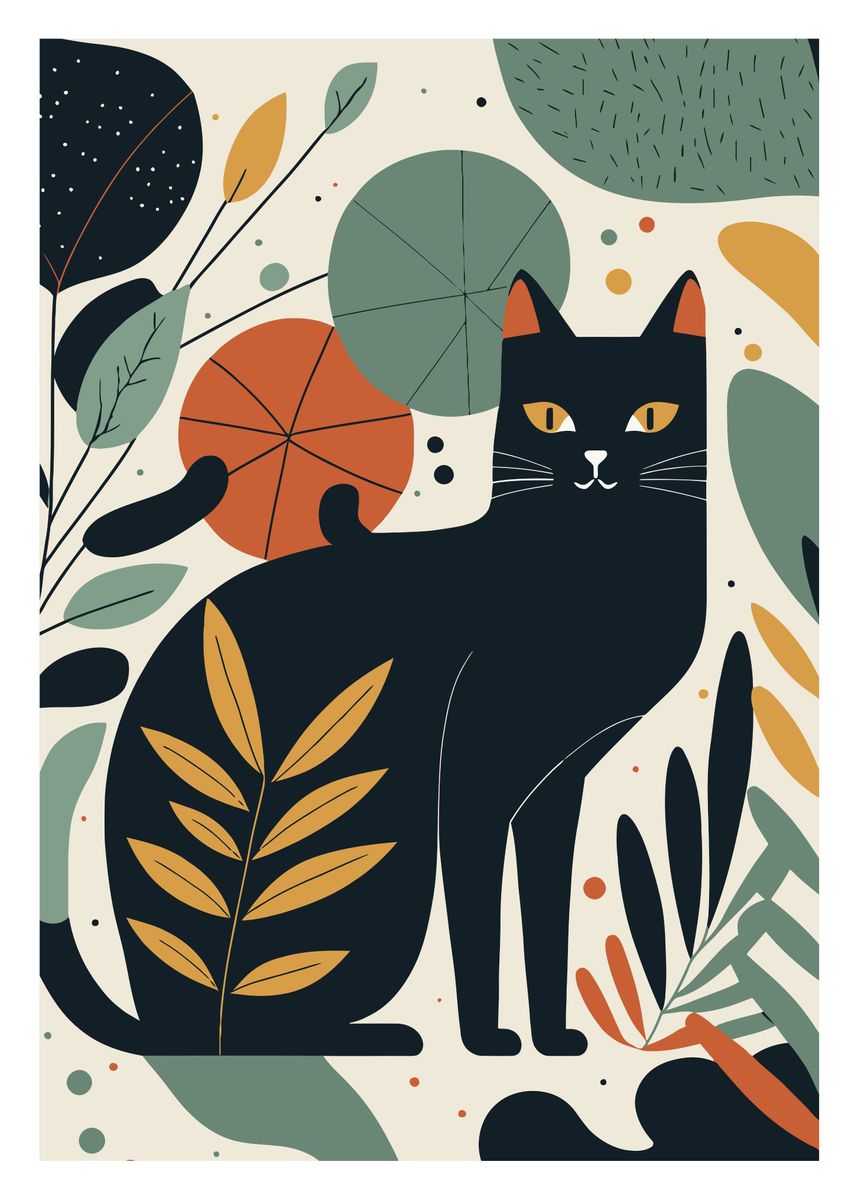 'Cute Cat Illustration' Poster, picture, metal print, paint by Nae ...
