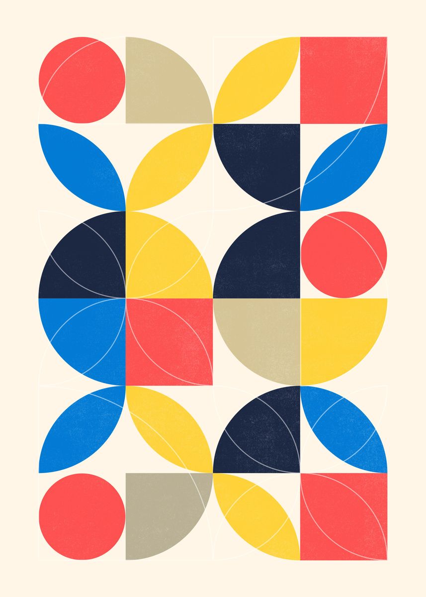 'Colored Geometry 6' Poster, picture, metal print, paint by Leandro ...