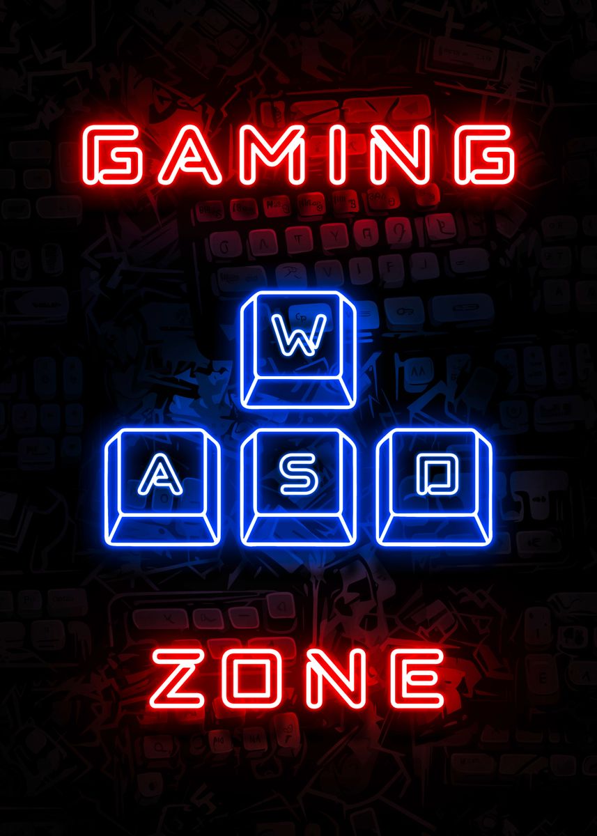 'Gaming Zone Neon' Poster, picture, metal print, paint by the Moooh ...