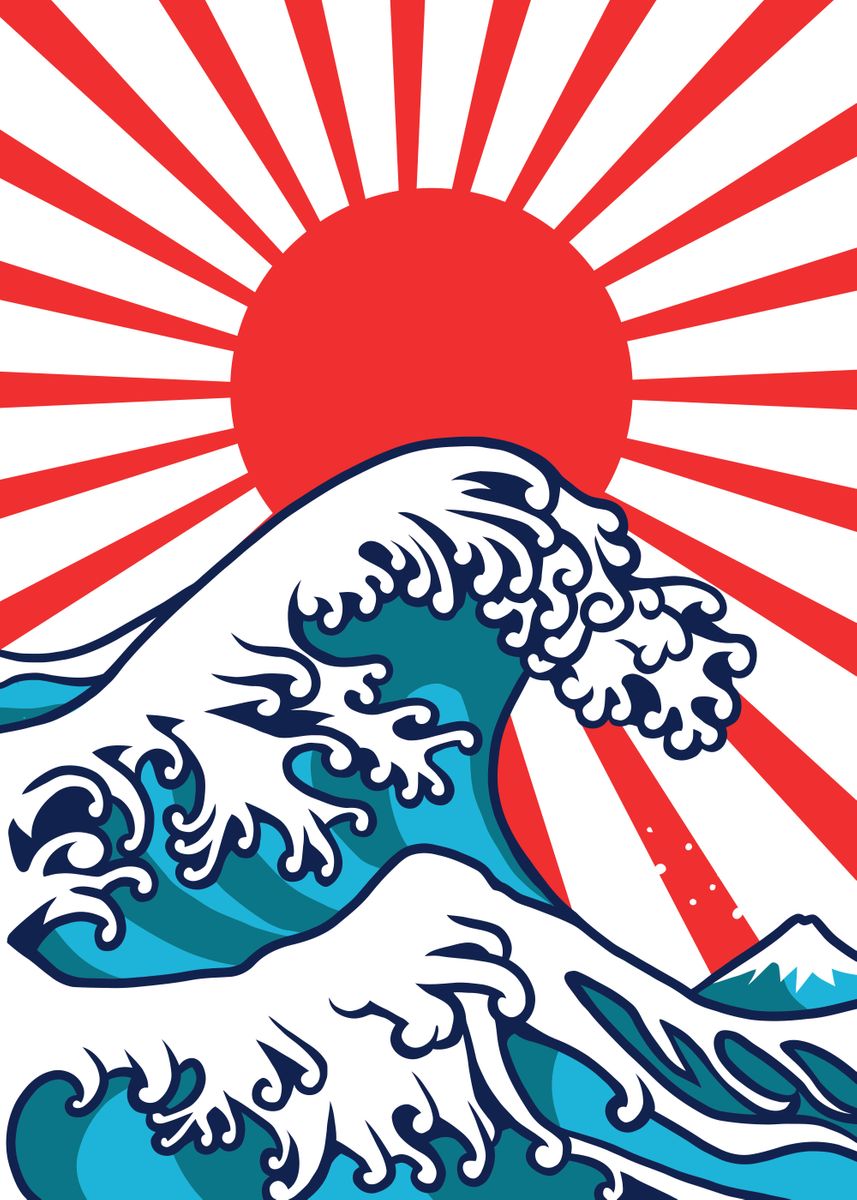 'Japan Wave' Poster, picture, metal print, paint by Demonigote Shirts ...