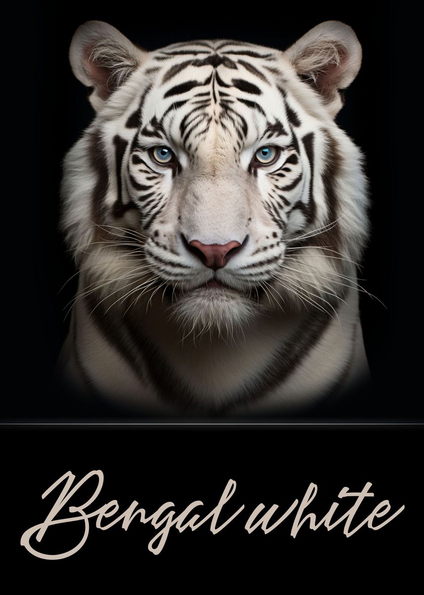 'Bengal white Tiger' Poster by Van Zelman | Displate