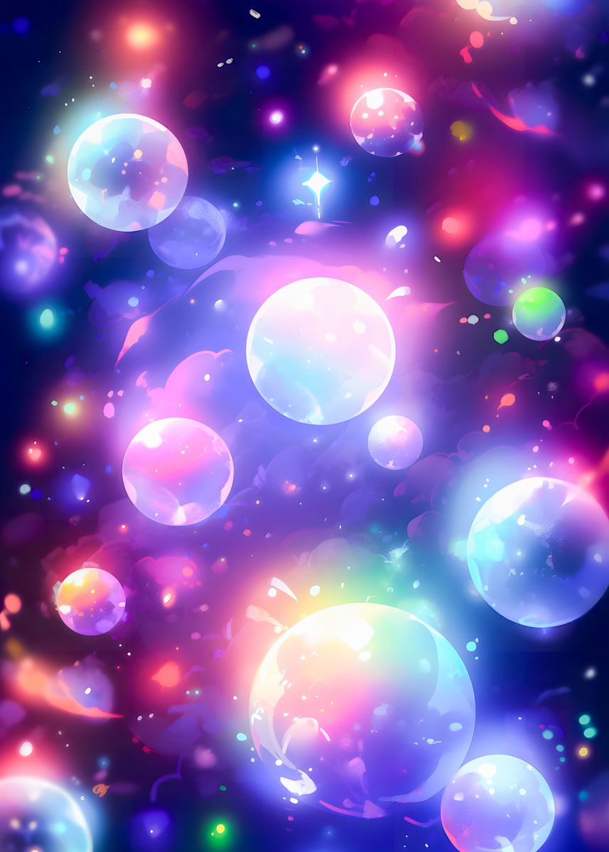 'Space Neon Sphere' Poster by Eric Waldvogel | Displate