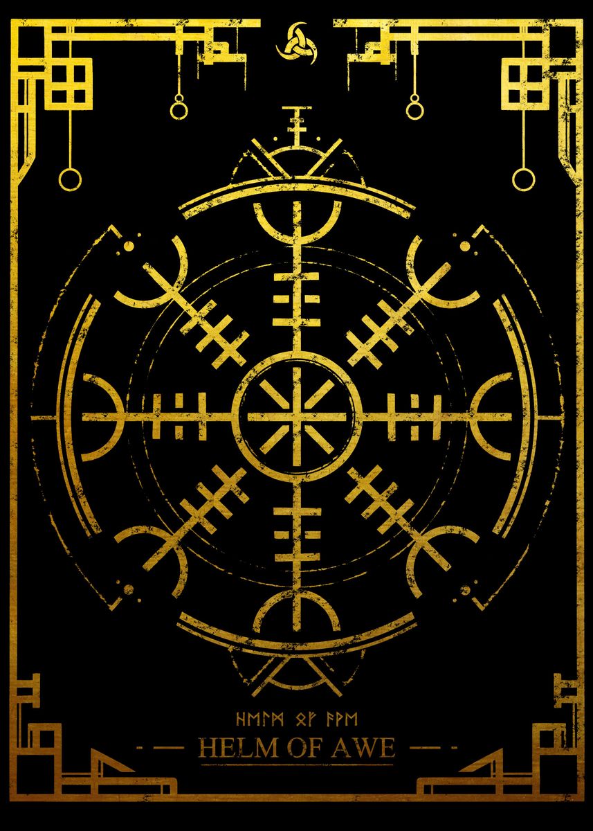 'Helm of Awe' Poster, picture, metal print, paint by Geometrical ...