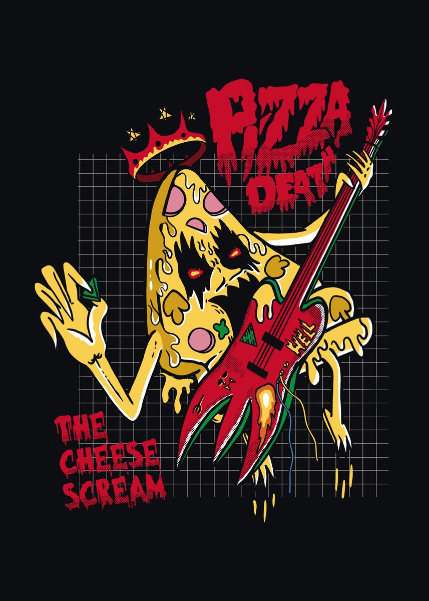 'Pizza Death' Poster by nofa aji zatmiko | Displate