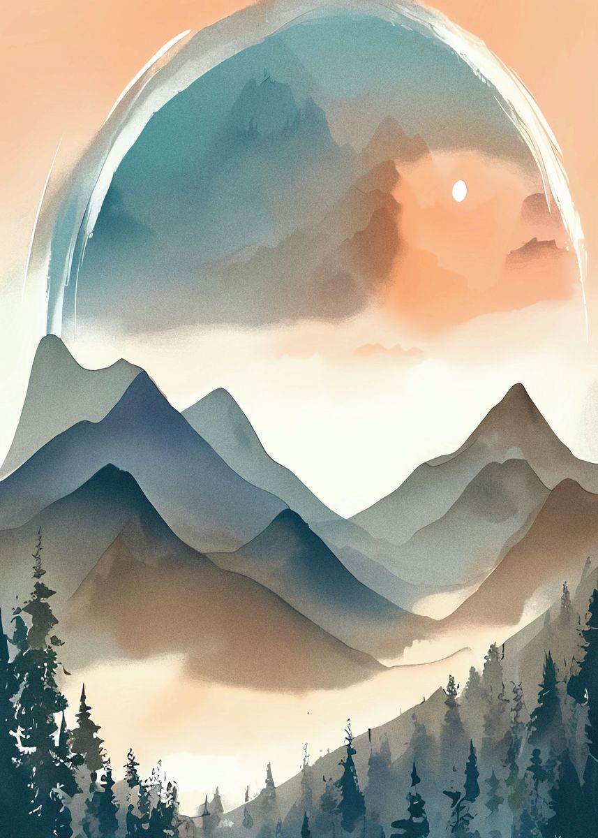 'Beautiful Landscape' Poster, picture, metal print, paint by ...