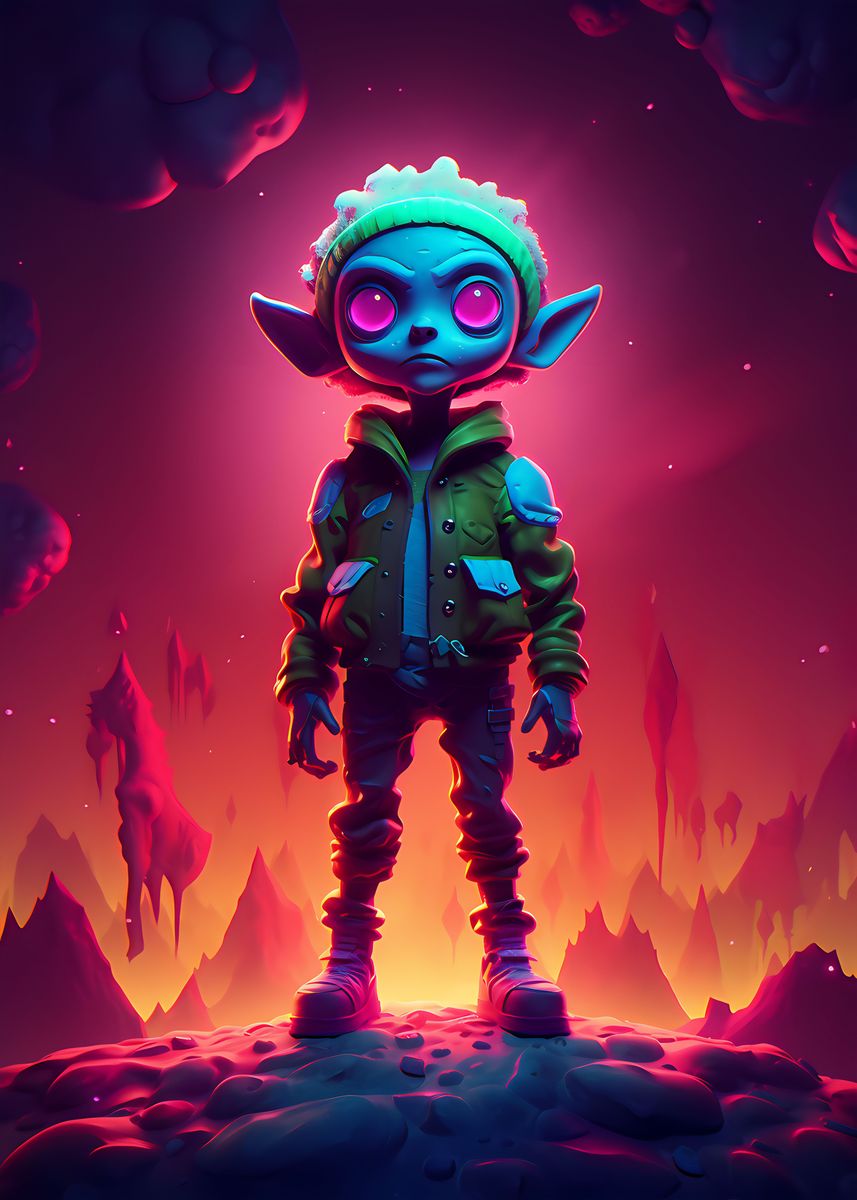 'Alien Dude 18' Poster, picture, metal print, paint by Misty Allen ...