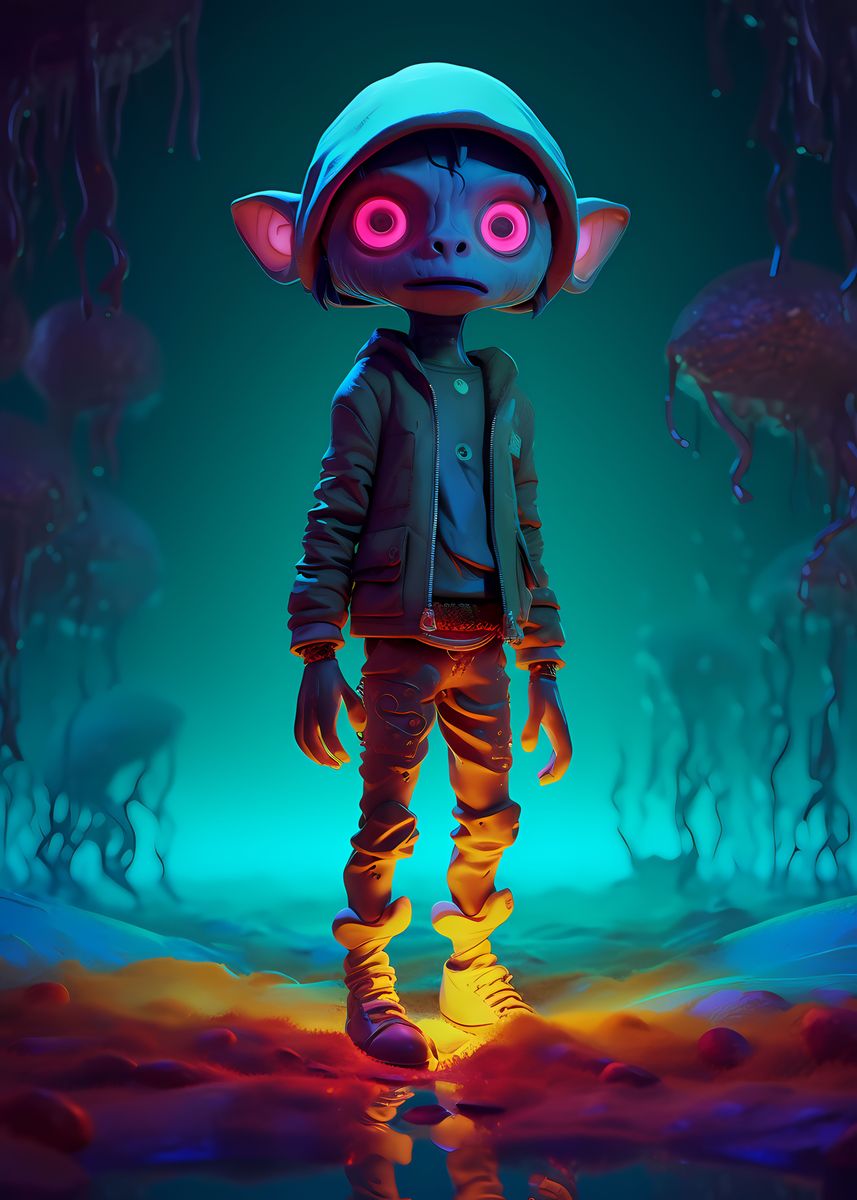 'Alien Dude 19' Poster, picture, metal print, paint by Misty Allen ...