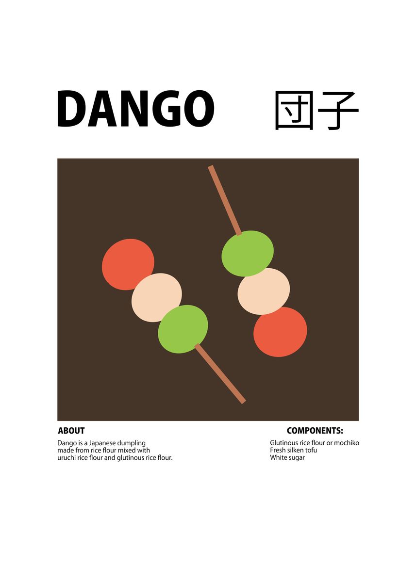 'dango' Poster, picture, metal print, paint by Ratna Mutia Dewi | Displate