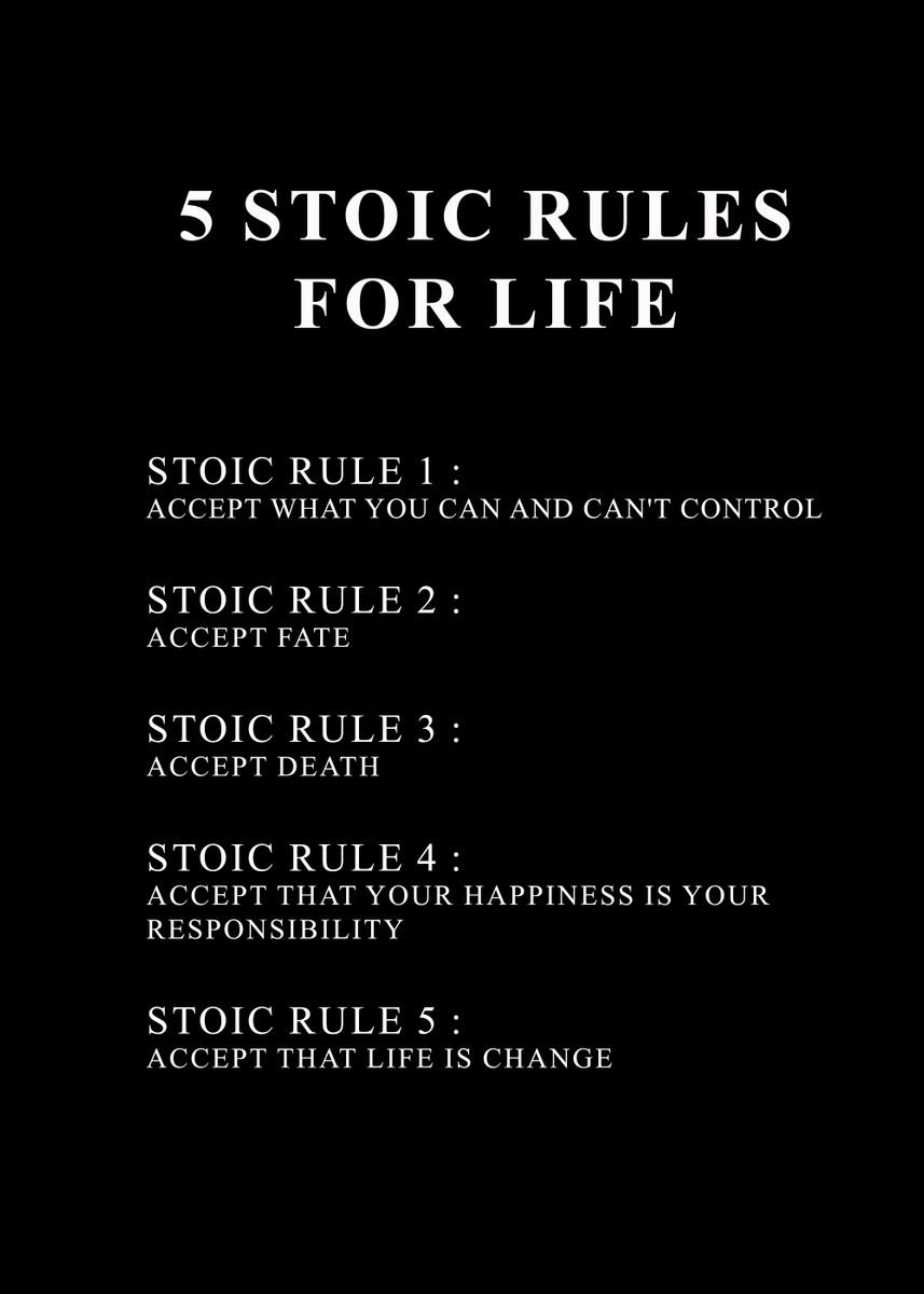 '5 Stoic Rules For Life' Poster, picture, metal print, paint by Luna ...