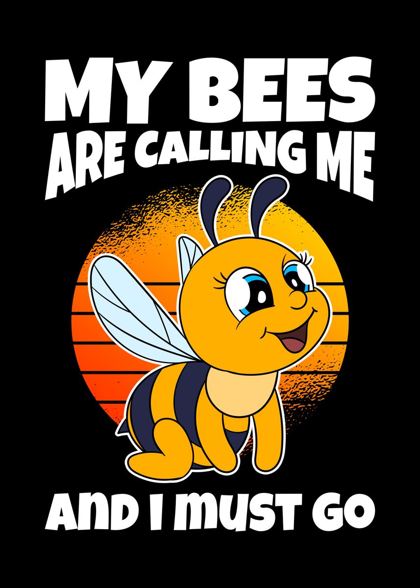 'Beekeeper Bee' Poster, picture, metal print, paint by MzumO | Displate