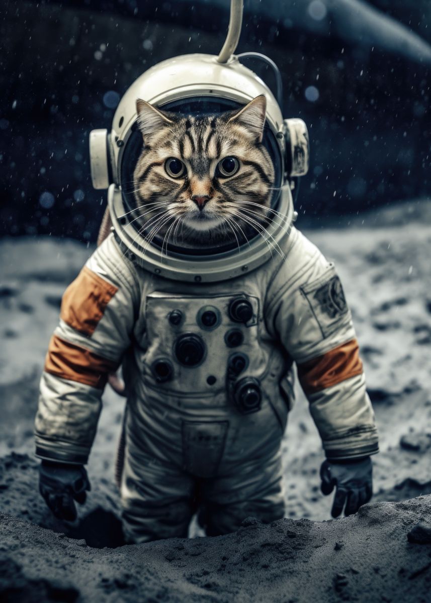 'Astronaut Cat' Poster by Stylianos Karagiannis | Displate