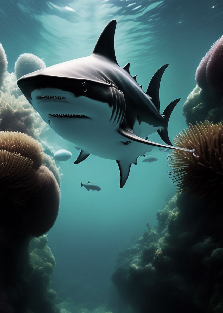 'SHARK ' Poster, picture, metal print, paint by PRIMNEPTI LERT | Displate