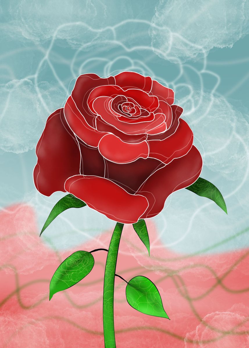 'Big red rose' Poster by Bianca Wisseloo | Displate