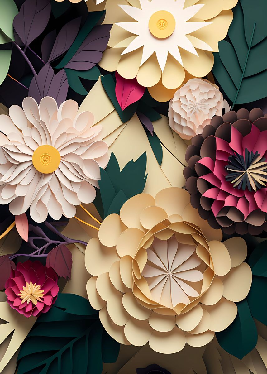 'Abstract flowers' Poster, picture, metal print, paint by Oleksandr ...